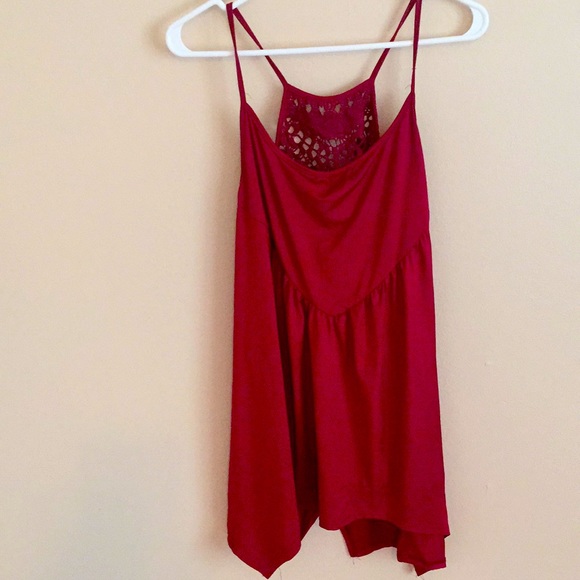 BloomChic | Tops | Bloom Chic Xl Silky Tank Deep Red | Poshmark